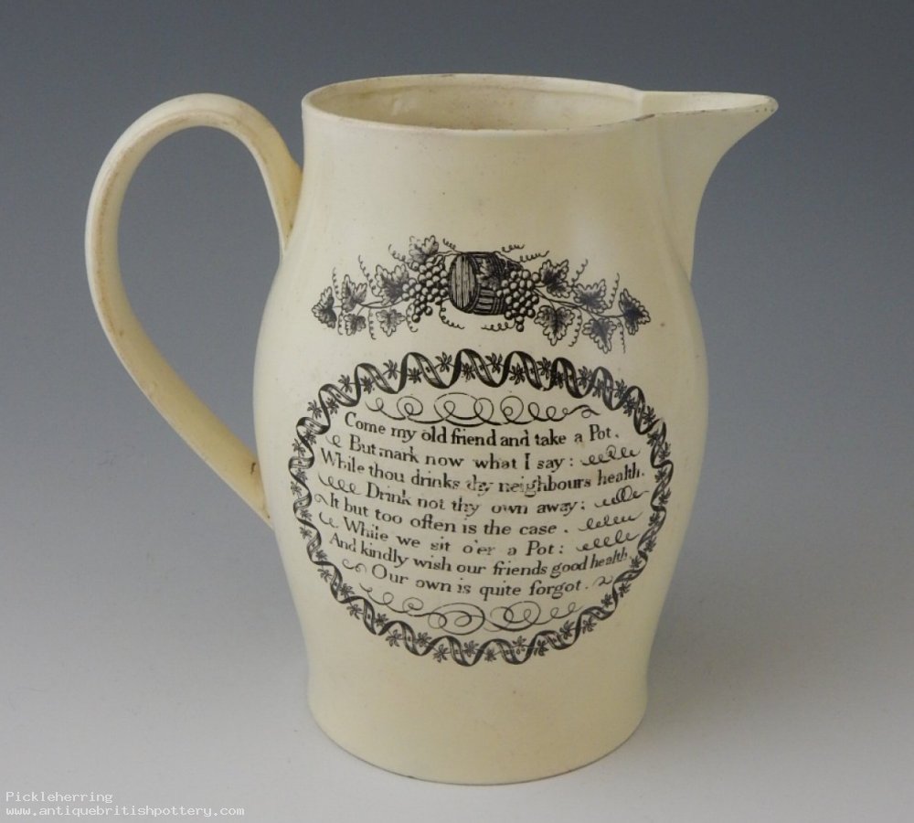 Antique British Pottery | TwelvepenceaHeadJug | J006